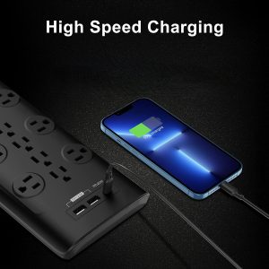 Surge Protector Power Strip USB Outlet With 4K UHD Wifi Camera